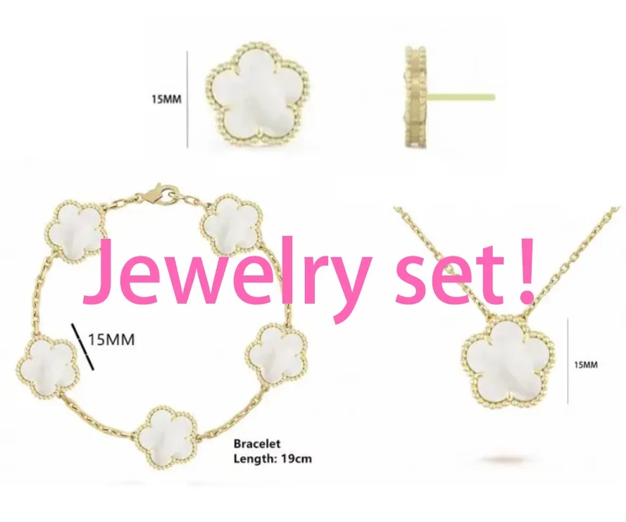 Luxury Leaf Clover Designer Clover Jewelry Set With Diamond Shell ...