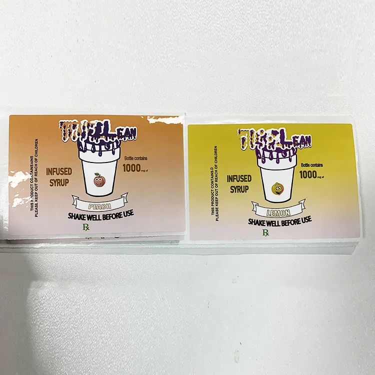 1000mg Thclean Syrup Label: Clear & Durable Plastic Bottle Stickers for ...
