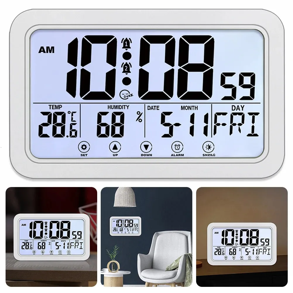 Digital Desk Clock Thermometer With Large Display, Temperature ...