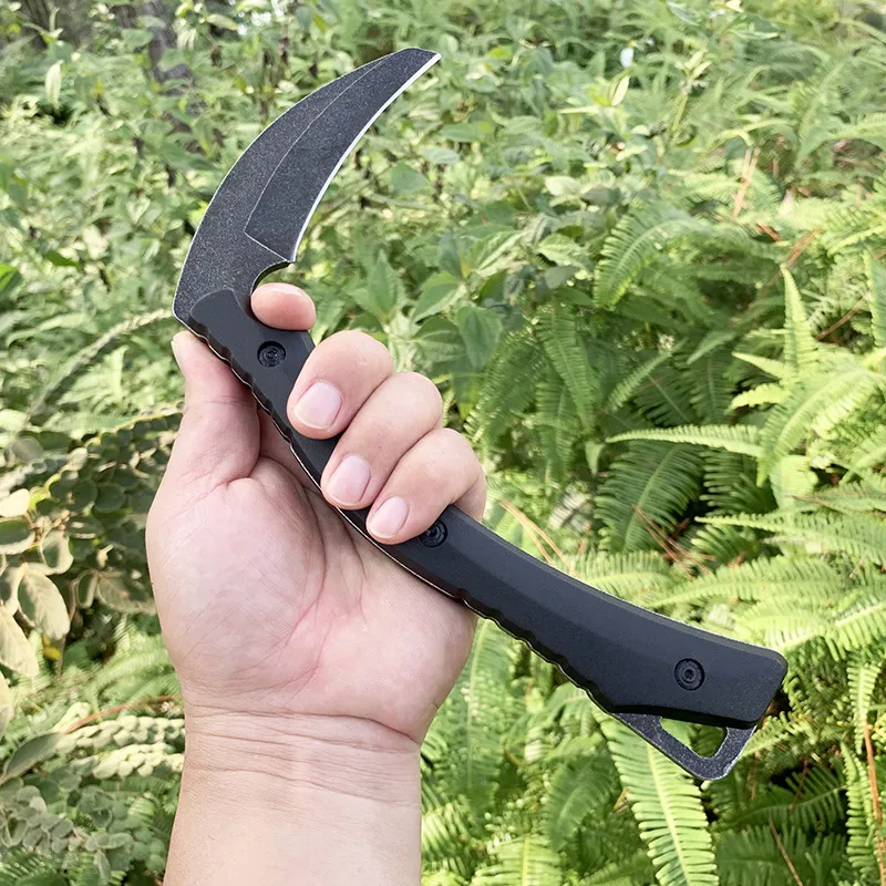 Karambit Knife 440C Stainless Steel Black Stone Wash Blade Full FRN ...