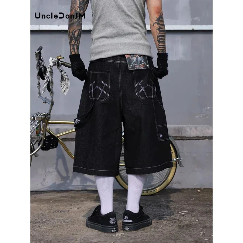 Mens Oversized Wide Leg Denim Jorts For Summer Baggy Style Mens Oversized Wide Leg Denim Jorts For Summer Baggy Style