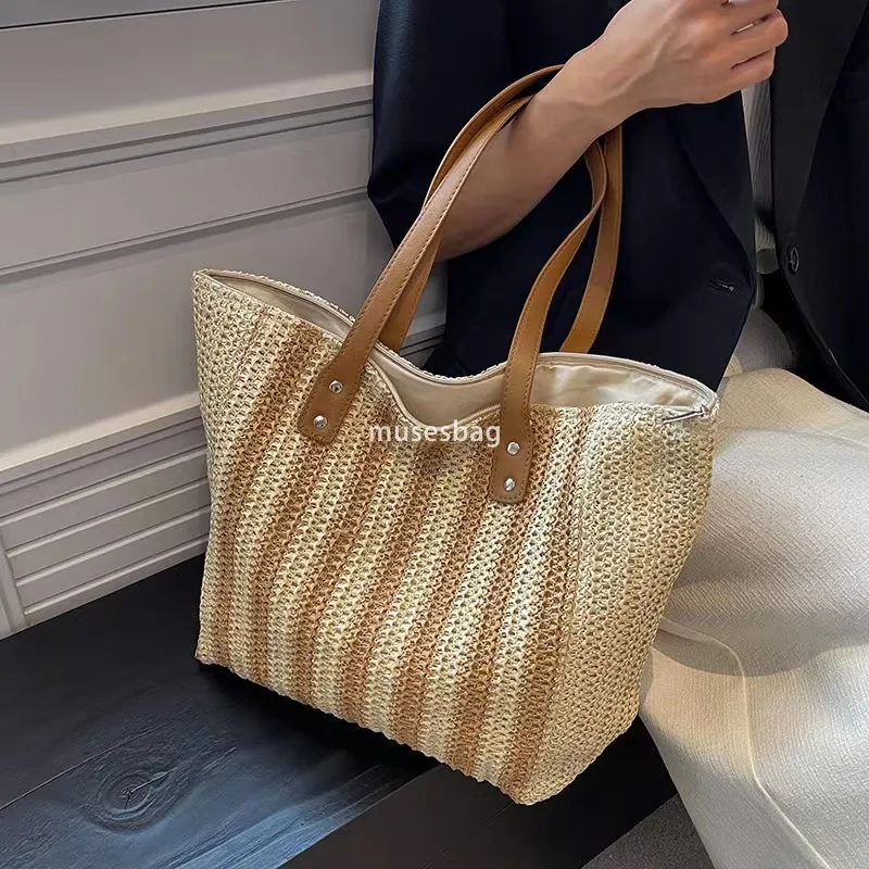 Beach Bag Designer: Striped Woven Beach Tote, Ladies Beach Bag, High ...