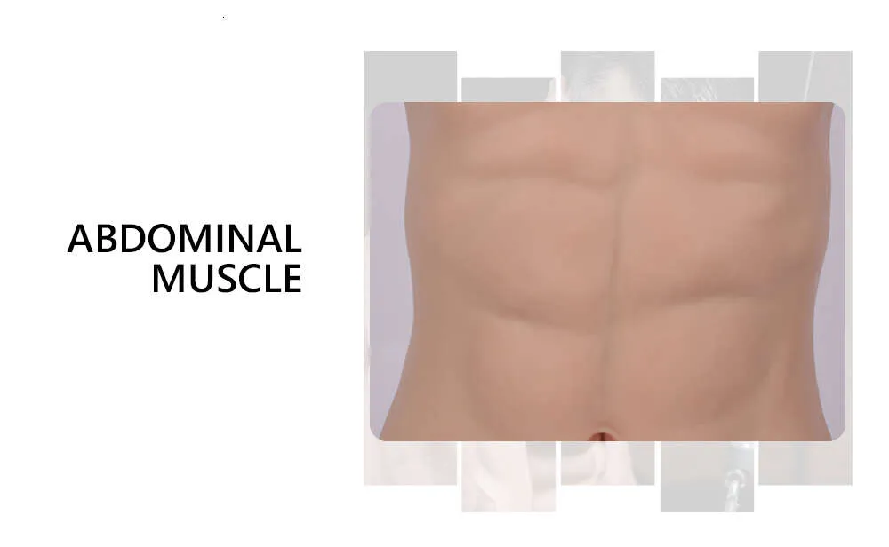 Realistic Silicone Fake Stoh Muscles 8 Pack Belly Chest Men Artificial ...