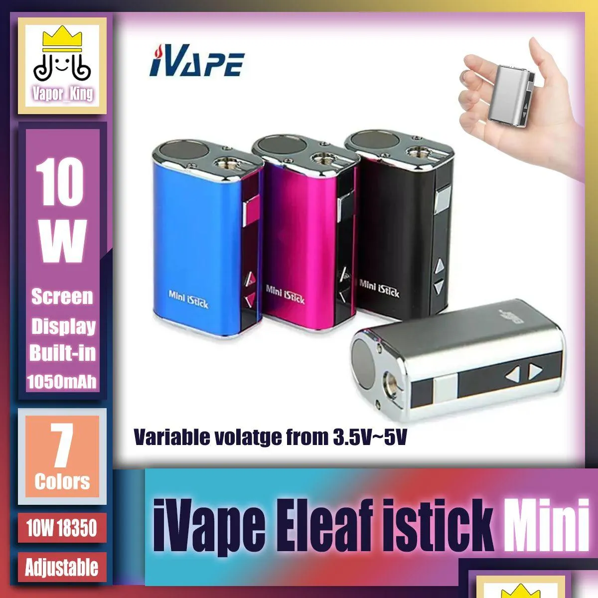 Ileaf Mini Istick 10W Type C Battery Kit With Built In 1050mAh Variable ...