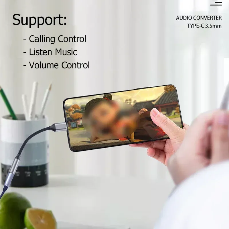 2-in-1 USB Type-C Audio Connector: Connect Headphones to Smartphones ...