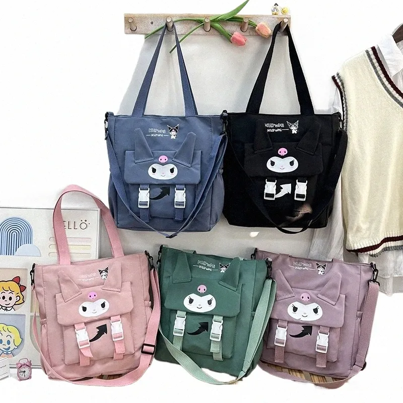 Miniso Kuromi Printed Casual Tote Canvas Messenger Bag Large Capacity ...