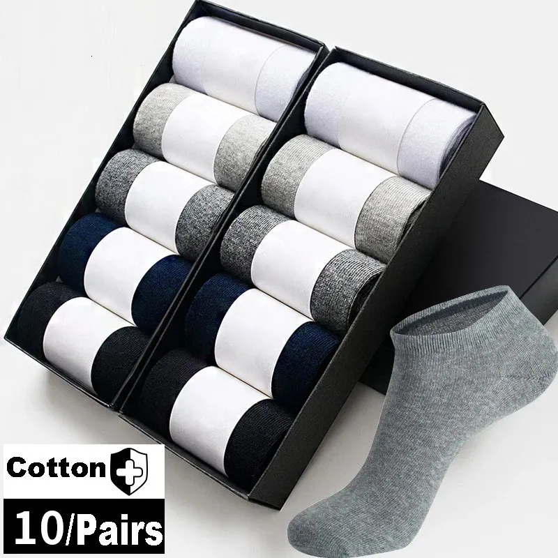 High Qualisty Men Ankle Socks Summer Cotton Black White Business ...