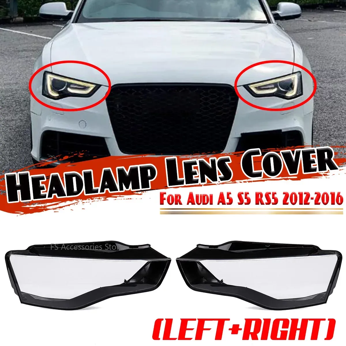 Left / Right Front Headlamp Cover Transparent Headlight Shell Lampshade ...