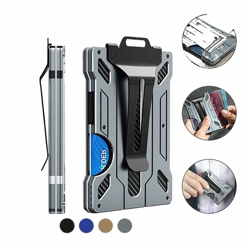 RFID EDC Mycelium Wallet For Men Aluminium Metal Business Cardholder ...