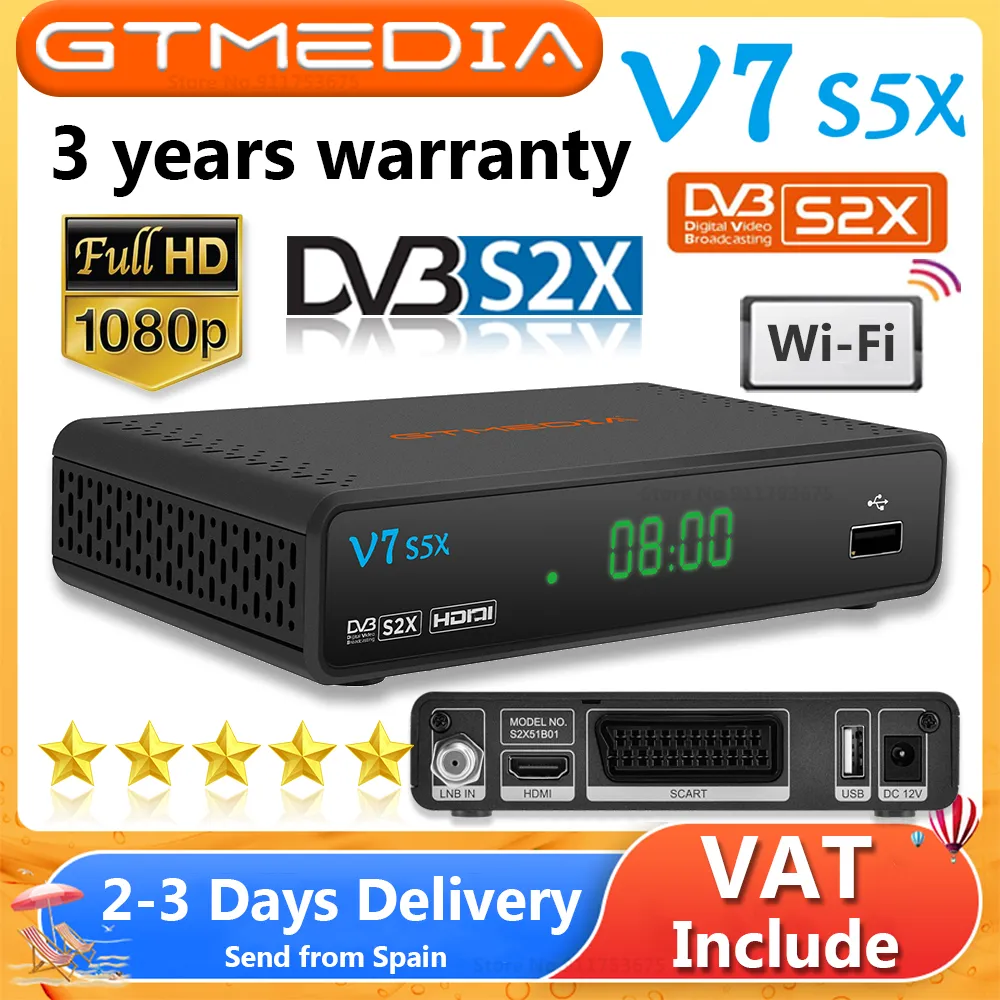 Gtmedia V7S2X HD Satellite Receiver: 1080P Full HD, USB WiFi, Spain ...