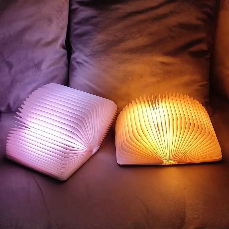 DHgate.com:Creative Wooden Foldable LED Book Light - Rechargeable Night ...
