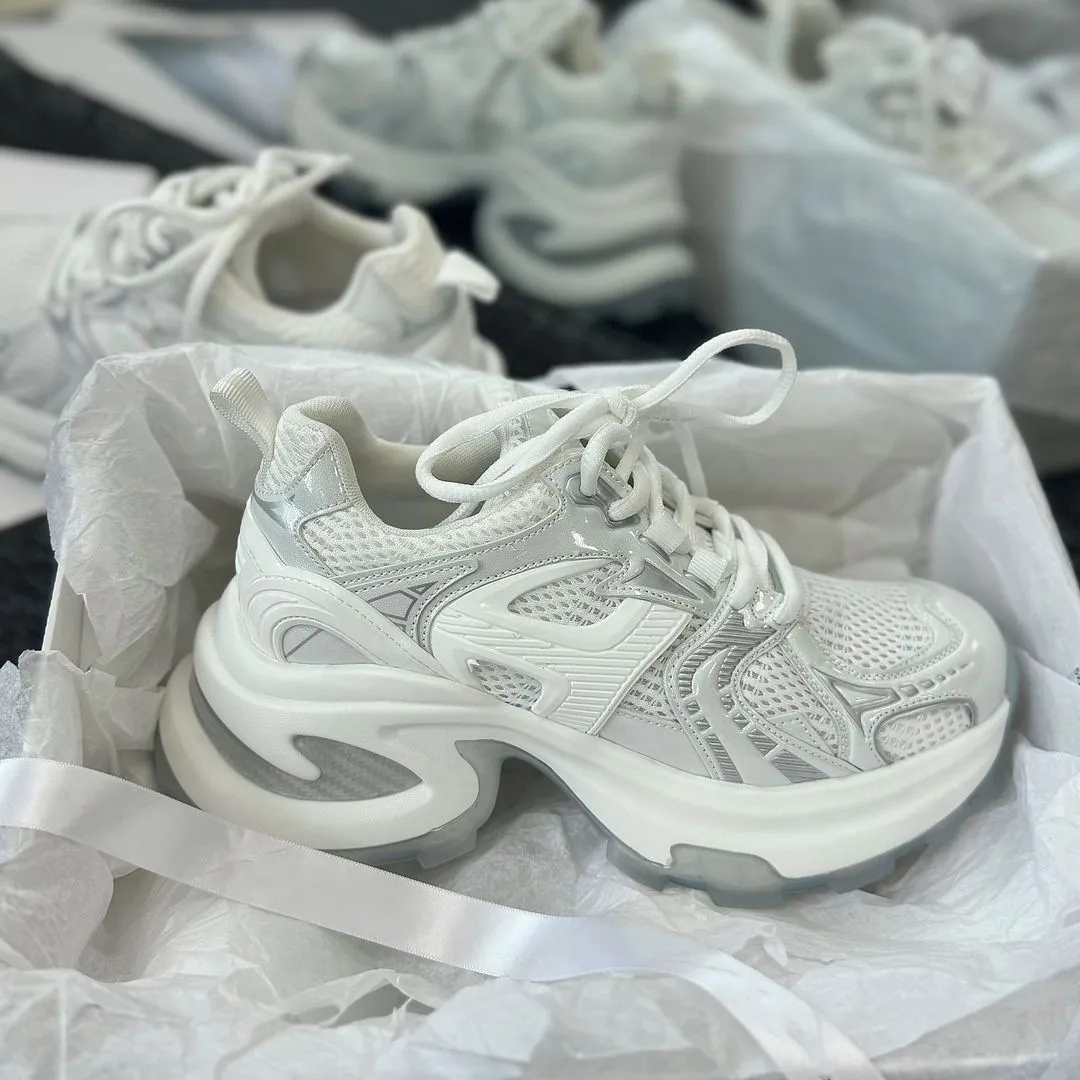 Mesh Breathable Sports Shoes Lightweight Retro Clunky Shoes with Thick ...