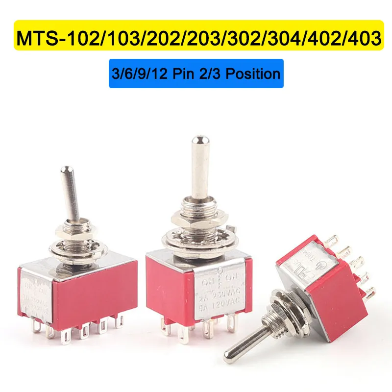 DHgate.com:5 Pack 6mm 3/6/9/12 Pin Miniature Toggle Switches - ON-ON ON ...