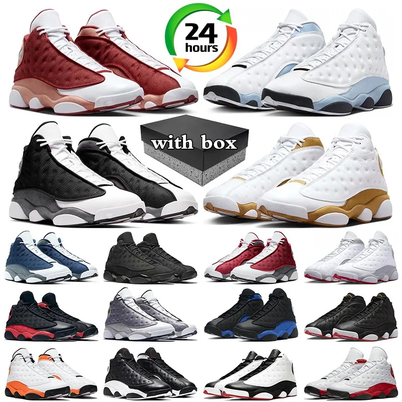 Jumpman 13 Basketball Shoes Mens Trainers In Wheat, Black Cat Red Flint ...