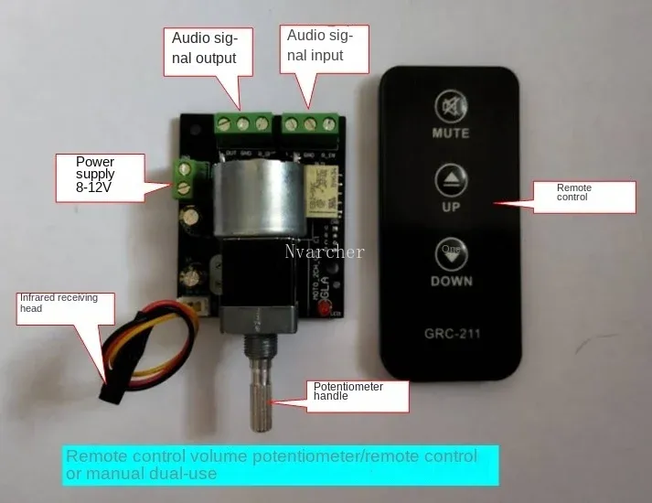 Nvarcher Motor Remote Control Volume Board Pre-amplifier Infrared ...