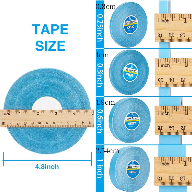 36 Yards Blue Lace Front Support Tape | Super Adhesive Toupee & Hair ...