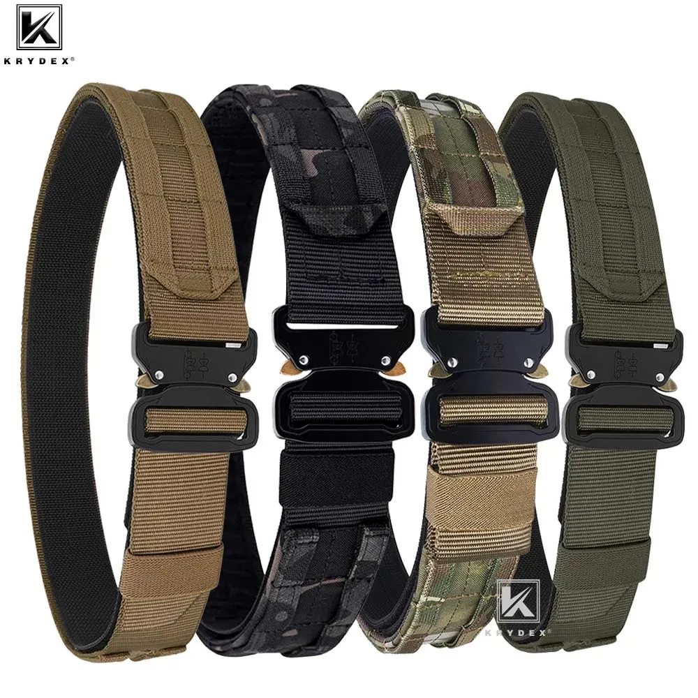 KRYDEX Heavy Duty Tactical Belt Metal Quick Release Buckle, MOLLE Inner ...