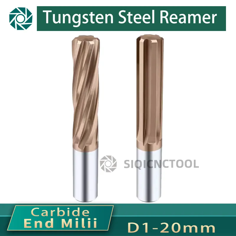 6 Flute Carbide Machine Reamer, H7 Tolerance, 1mm to 20mm Cutting ...