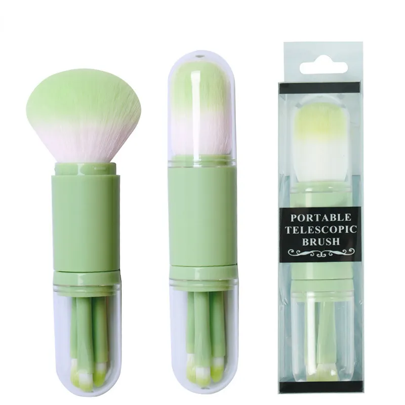 Retractable Cosmetic Brushes: 4-in-1 Mini Eye Brush Set - Portable Skin ...