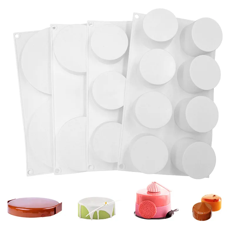 Cylindrical Silicone Mousse Molds Set - 26 Shapes for Baking and ...