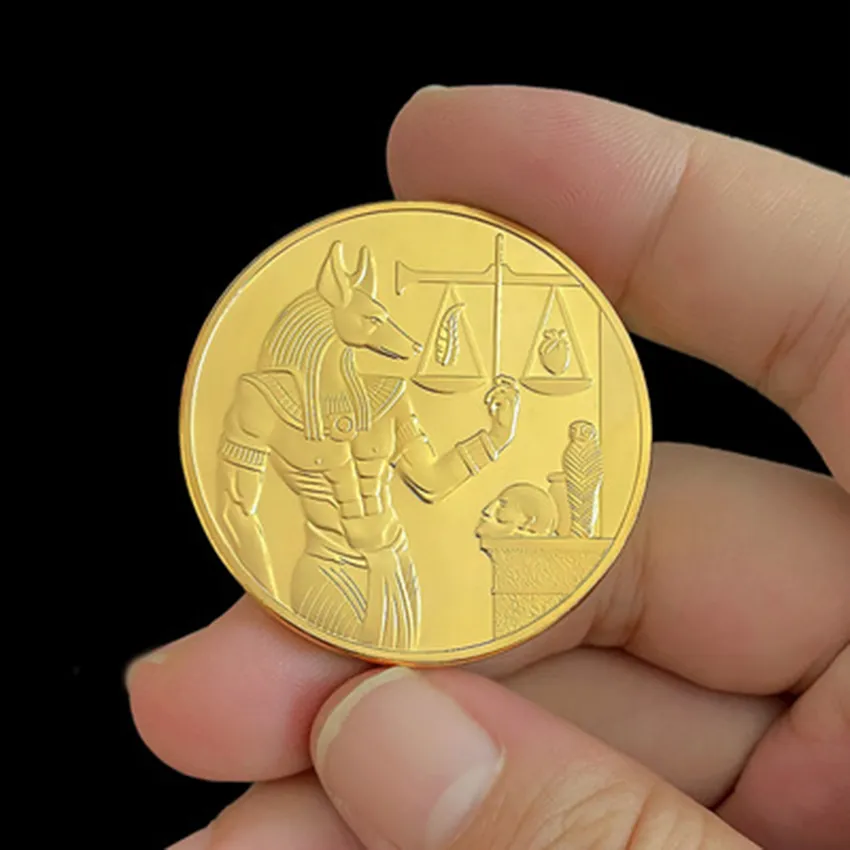 Anubis The God Of Death Pyramid One Rupee Coin Gold/Silver Plated With ...