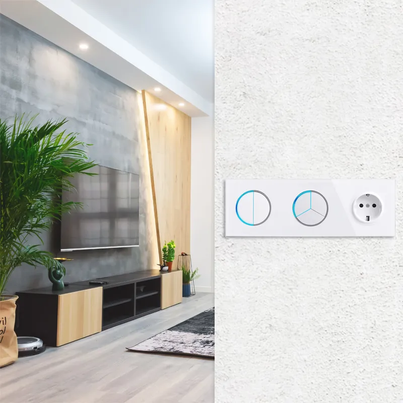2024 COSWALL Tempered Glass Smart Wall Light Switch, DIY Module, On/Off ...