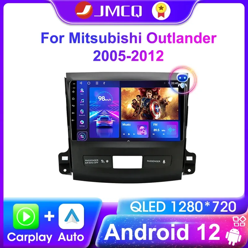 JMCQ 2 Din 9 in Android 12.0 Car Multimedia Player for Mitsubishi ...