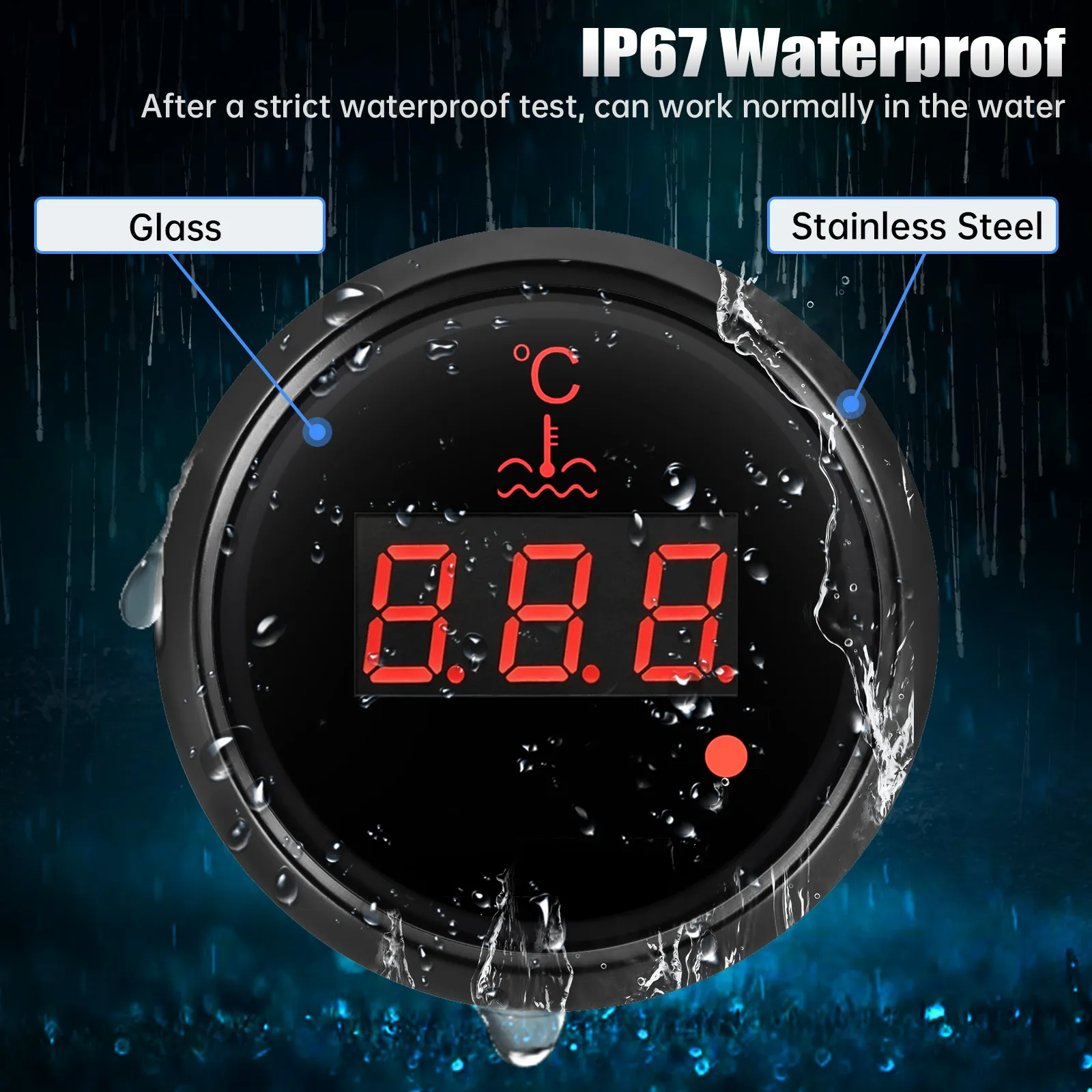 DHgate.com:Digital Water Temp Gauge: 52mm Alarm Thermometer for Cars ...