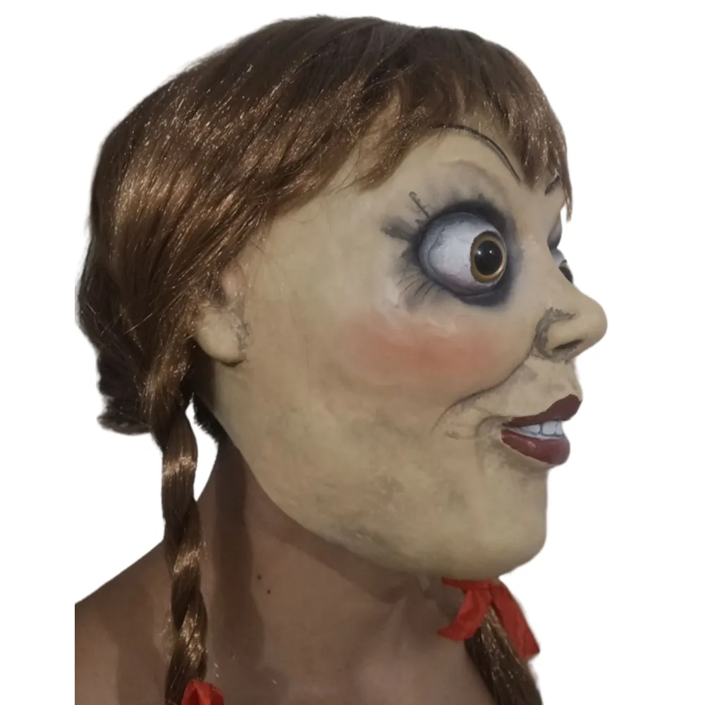 Scary Annabelle Ghost Annabelle Real Doll Latex Mask With Wig For ...