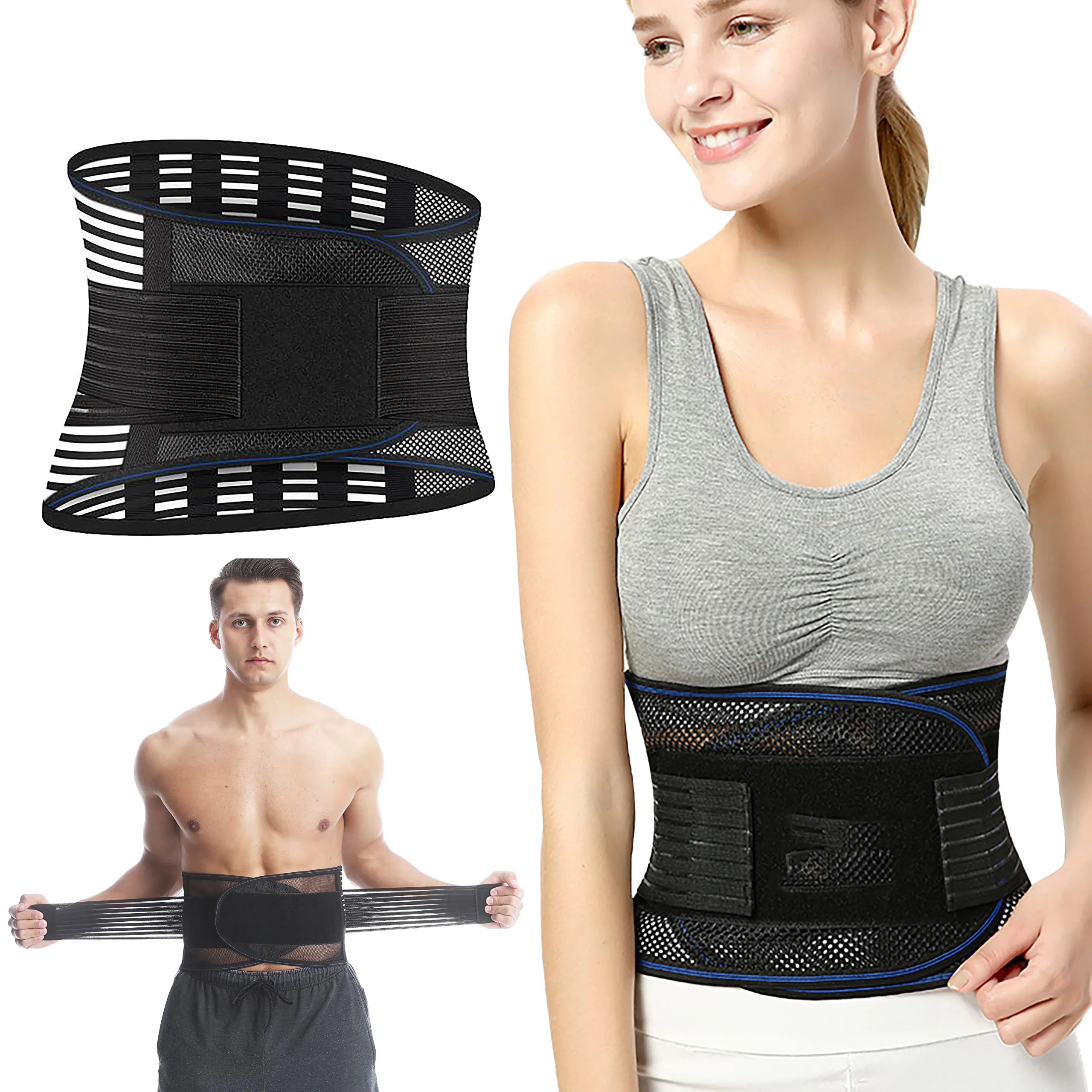 DHgate.com:Breathable Mesh Back Brace With Lumbar Support Belt For Men ...