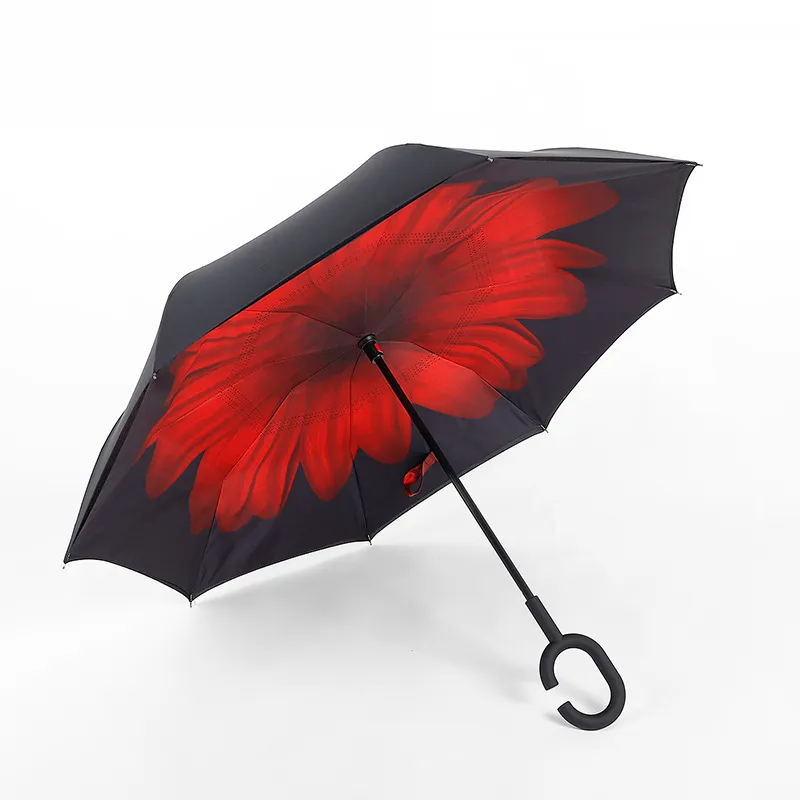 Windproof Double Layer Inverted Umbrella - Self-Standing, Durable, for ...