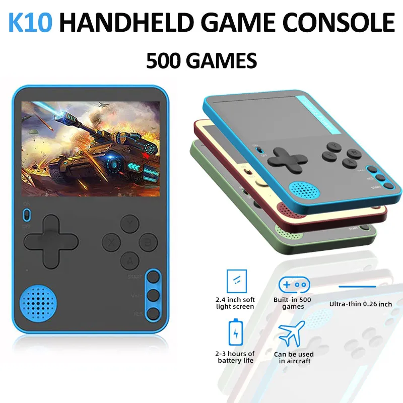 4'' Retro Handheld Game Console - 500 Classic Games, Portable Player ...