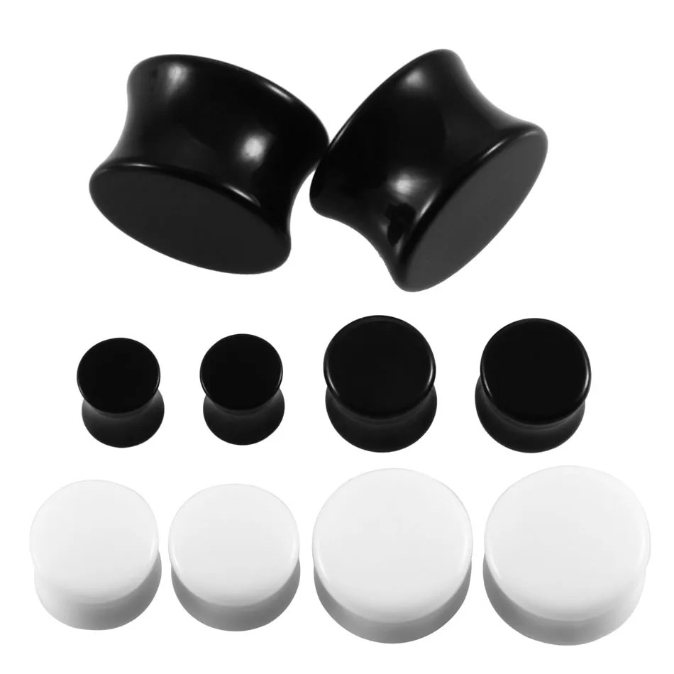 Pair Acrylic Ear Tunnel Plug Double Curved Saddle Expander Stretch ...