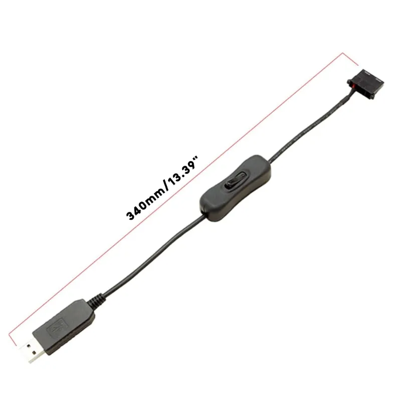 Upgraded 4-Pin USB to 12V Fan Power Supply Cable Adapter w/ Switch ...