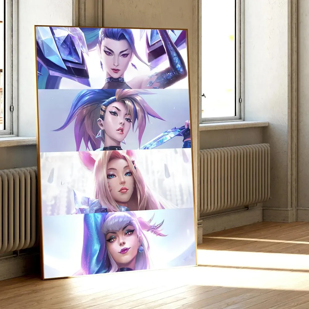 KDA Kaisa Ahri Akali Posters | Premium Art Prints for Gaming Room Decor ...