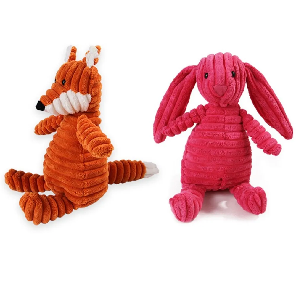 Durable Plush Dog Toys - Squeaky Bear & Fox for Puppy & Adult ...