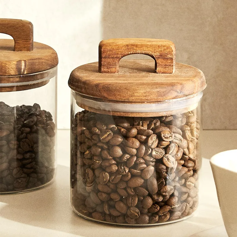 Glass milk storage tanks with Wooden Lid - 650/1100/1800ml Capacity for ...