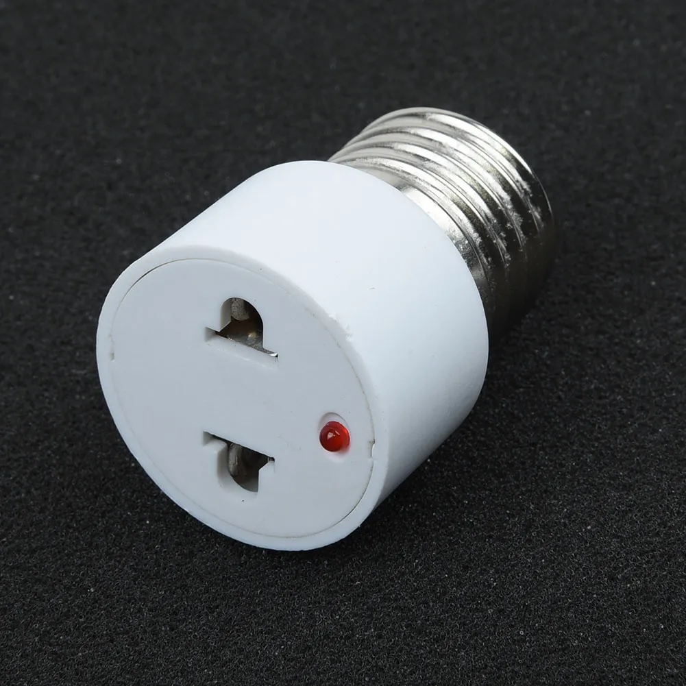 E26 Bulb Socket with Plug - 220V E27 ABS White Connector US/EU Plug Screw Bulb Base Adapter ...