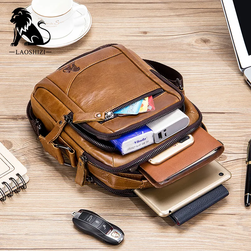 DHgate.com:Genuine Leather Crossbody Bag for Men: Durable Messenger Bag ...