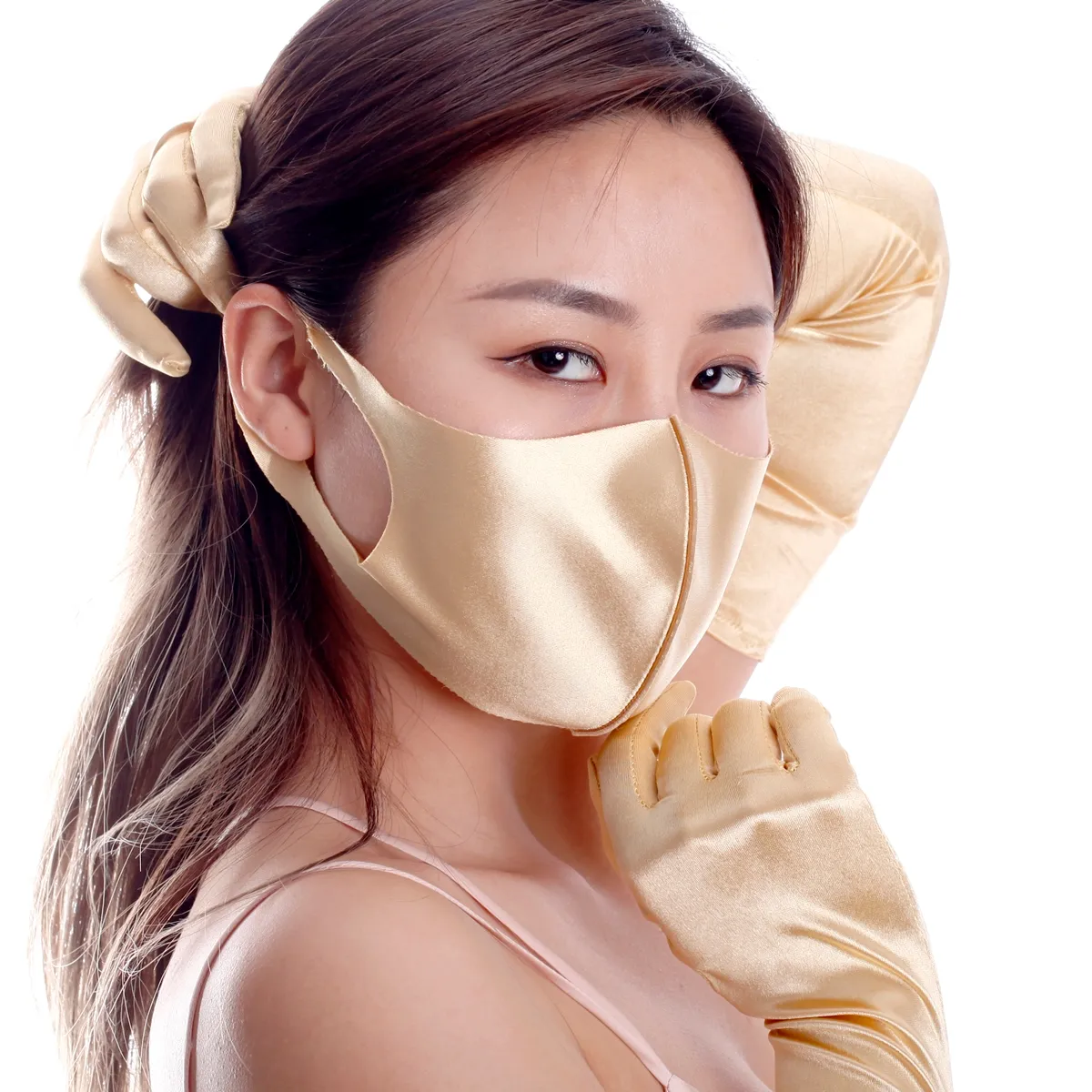 Seductive Glossy Satin Face Mask: Silky Fetish Mask for Cosplay ...