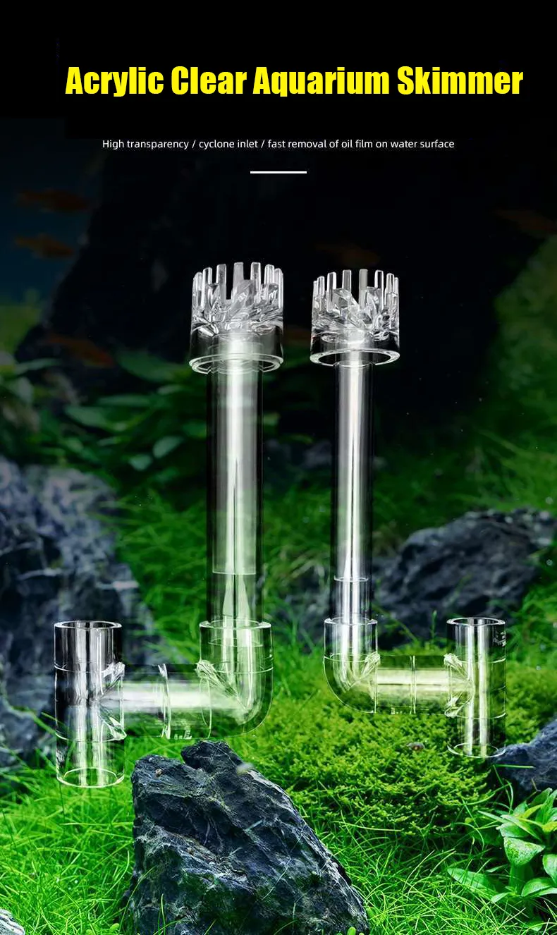 Aquarium Cleaning Accessories Acrylic Lily Pipe Set Spin Surface ...