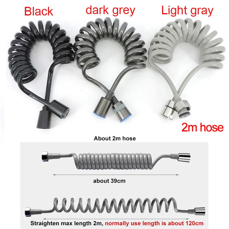 DHgate.com:Flexible Retractable Shower Head Hose with Silver Spring ...
