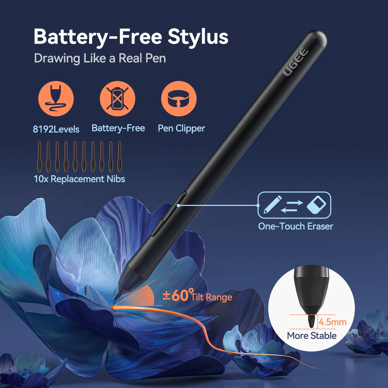 Ugee S640 Drawing Tablet 6.3x4 inch Digital Graphic Tablet with 10 ...