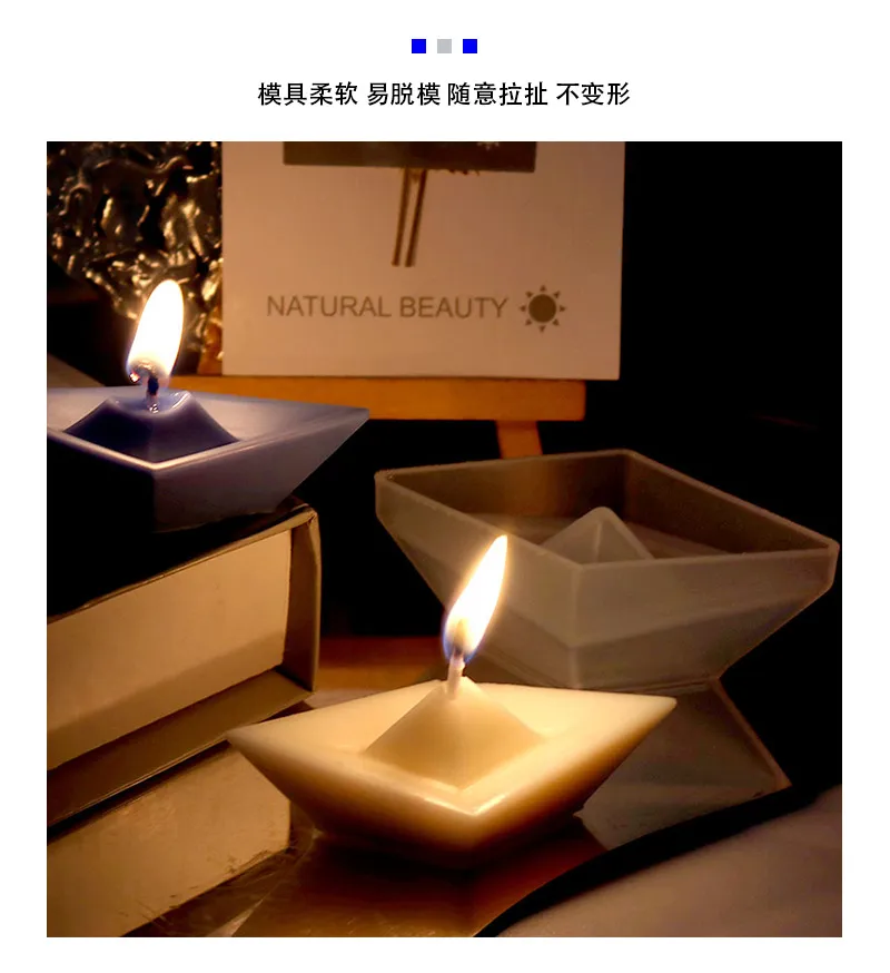 Paper Boat Silicone Candle Mold 3D Mini Sailboat Soap Mold for Handmade ...
