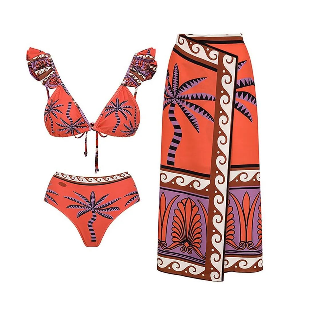DHgate.com:Swim Into Style: Modest Print One Piece Swimsuit with Skirt ...