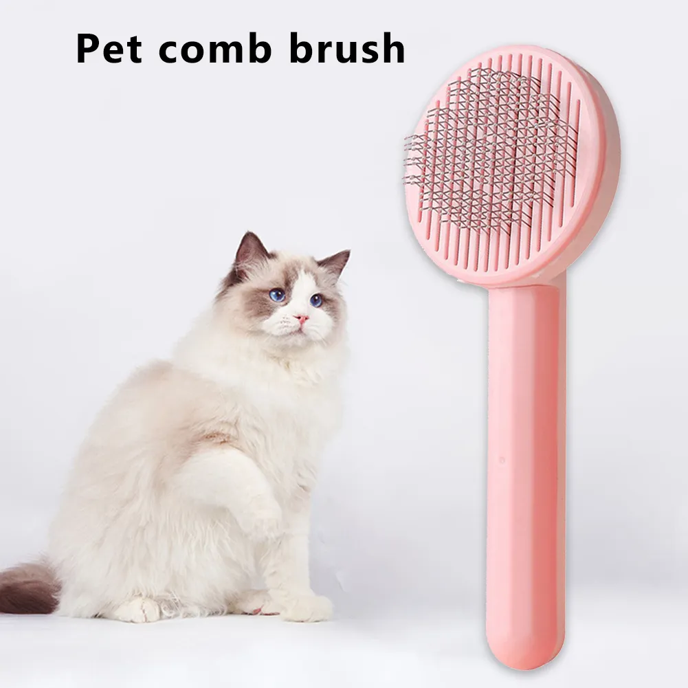Pet Comb Hair Remover: Cat & Dog Cleaning Slicker Brush - Automatic ...
