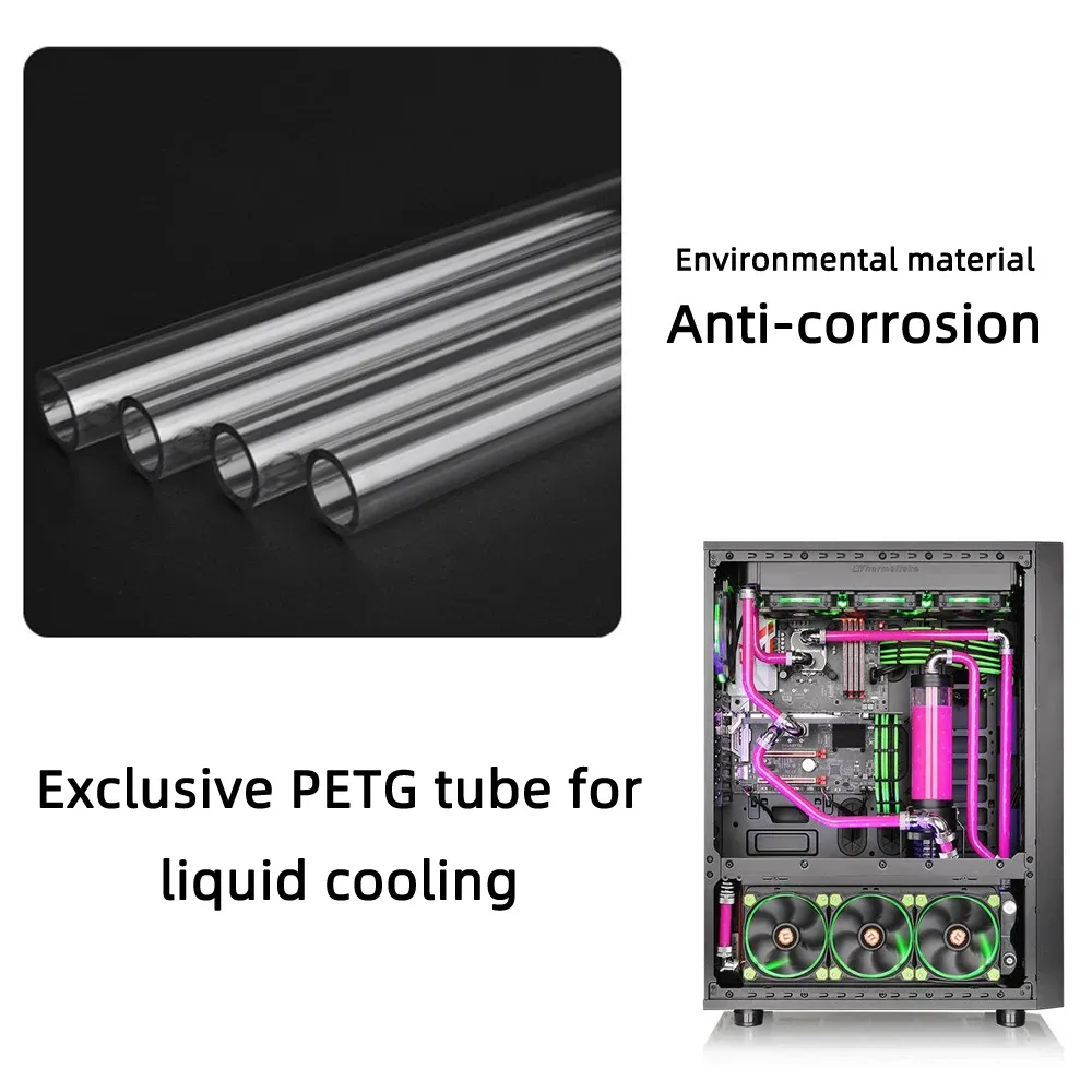 Qty PETG Tube 50CM Hard Pipe ODODmm Liquid Cooling MOD for Computer ...