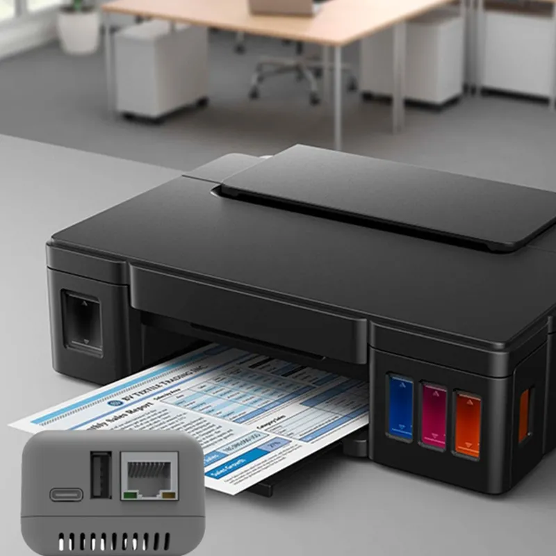 High-Speed USB Print Server for Seamless Wired/Wireless Network ...