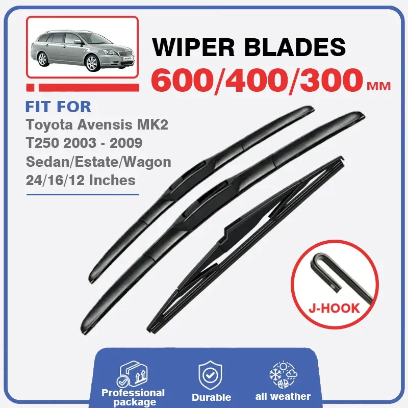 Complete Wiper Set: 24+16+12 Windshield Wiper Blades for Toyota Avensis ...