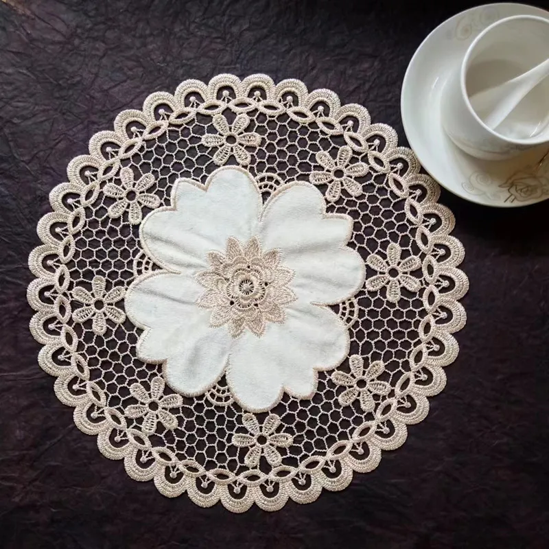 Hand-C Crochet European Velvet Center crochet table mats for Coffee ...